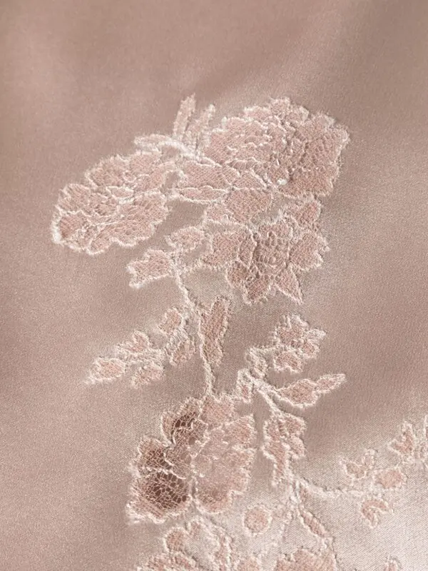 Carine Gilson Calais-caudry Lace-trim Silk Robe
