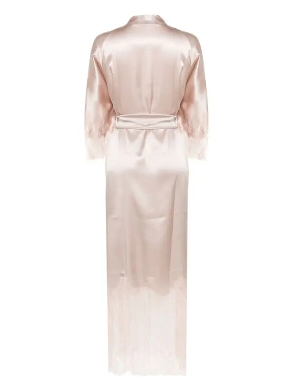 Carine Gilson Lace-trim Silk Long Robe