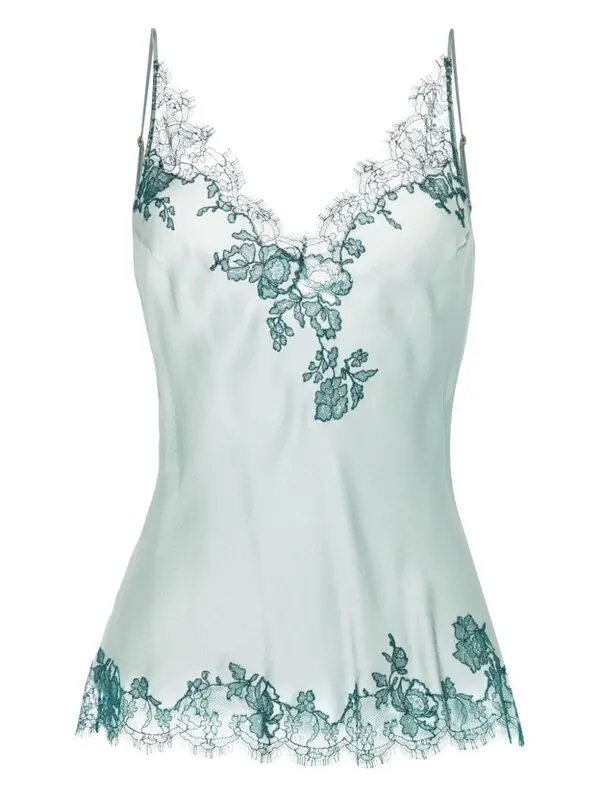 Carine Gilson Lace-trim Silk Camisole