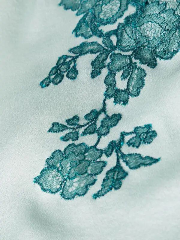 Carine Gilson Lace-trim Silk Camisole