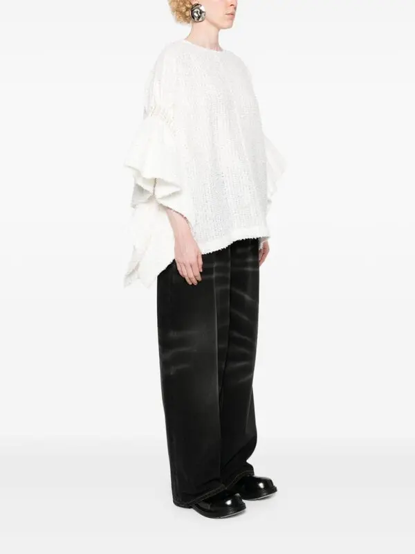 Junya Watanabe Flared-cuffs Bouclé Blouse
