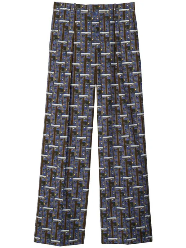 Burberry Silk Straight-leg Trousers