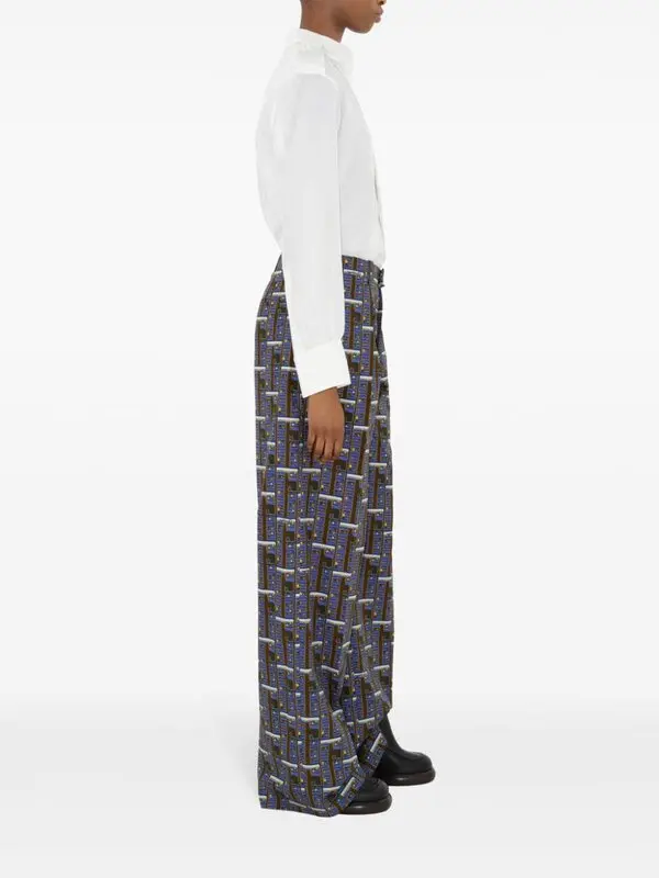 Burberry Silk Straight-leg Trousers
