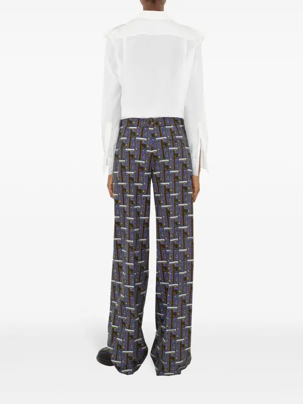 Burberry Silk Straight-leg Trousers
