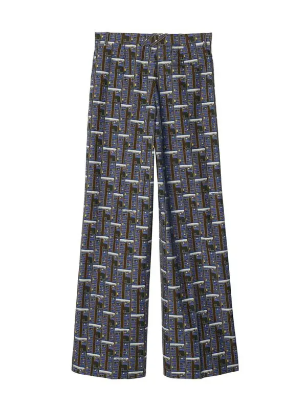 Burberry Silk Straight-leg Trousers