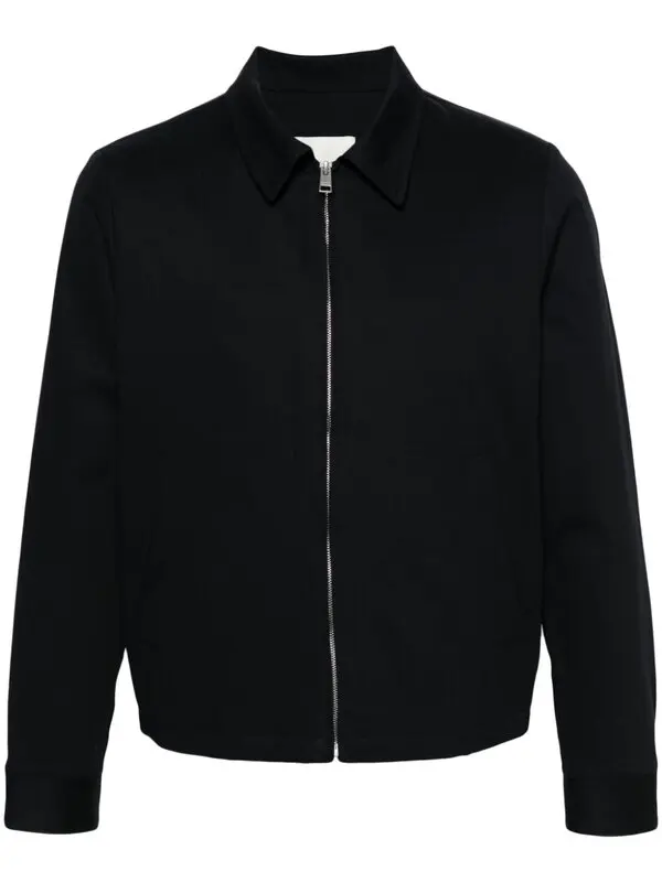 Sandro Zipped Cotton Shirt Jacket - Blue