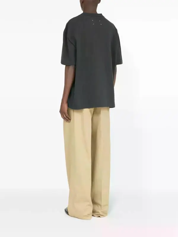 MAISON MARGIELA Logo-embroidered Cotton T-shirt - Black
