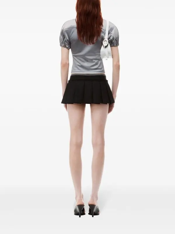 Buy Alexander Wang Logo-waistband Pleated Mini Skirt - Black At 50