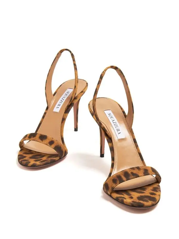 AQUAZZURA So Nude 85mm Leather Sandals - Brown