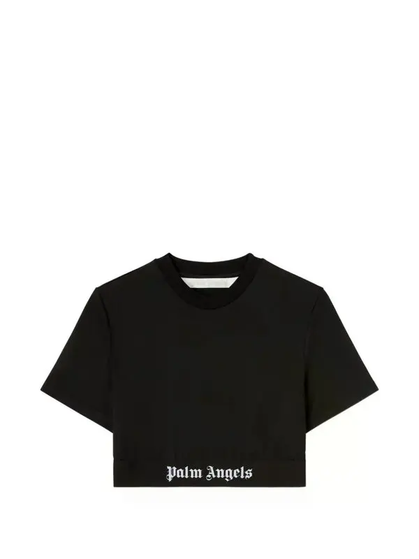 Palm Angels Logo-underband Crop Top - White