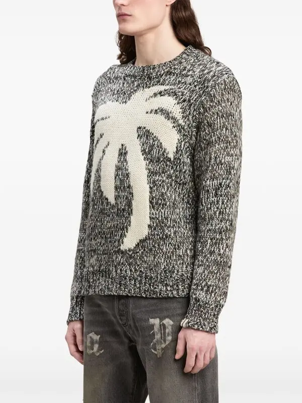 Palm Angels Palm Tree Print Jumper - Grey