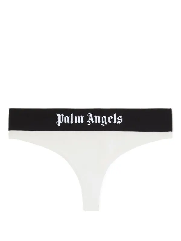 Palm Angels Logo-waistband Brazilian Briefs - White