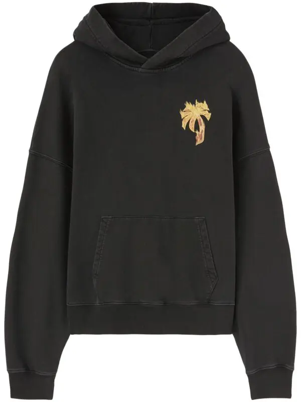 Palm Angels Burning Palm Cotton Hoodie