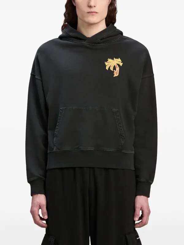 Palm Angels Burning Palm Cotton Hoodie