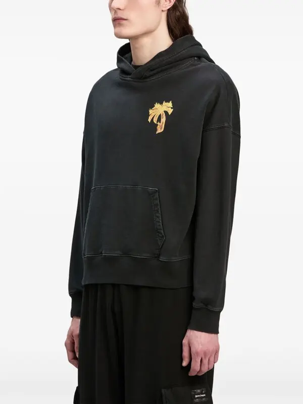 Palm Angels Burning Palm Cotton Hoodie
