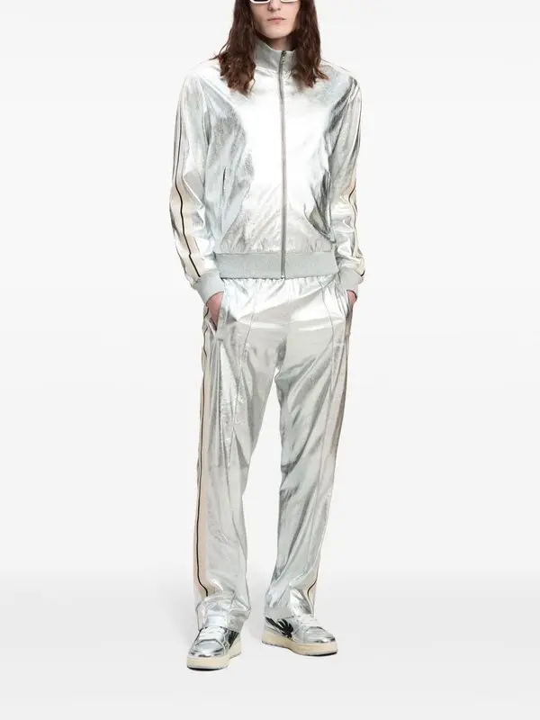Palm Angels Metallic-finish Leather Jacket