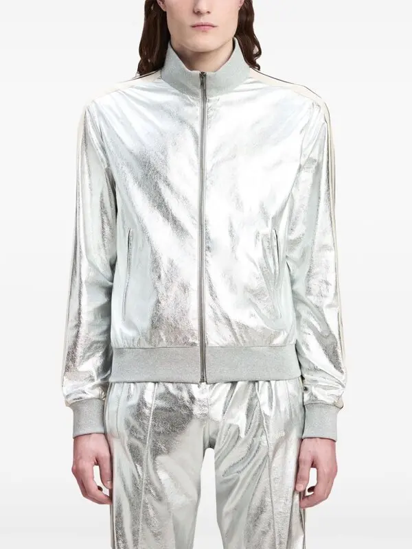 Palm Angels Metallic-finish Leather Jacket
