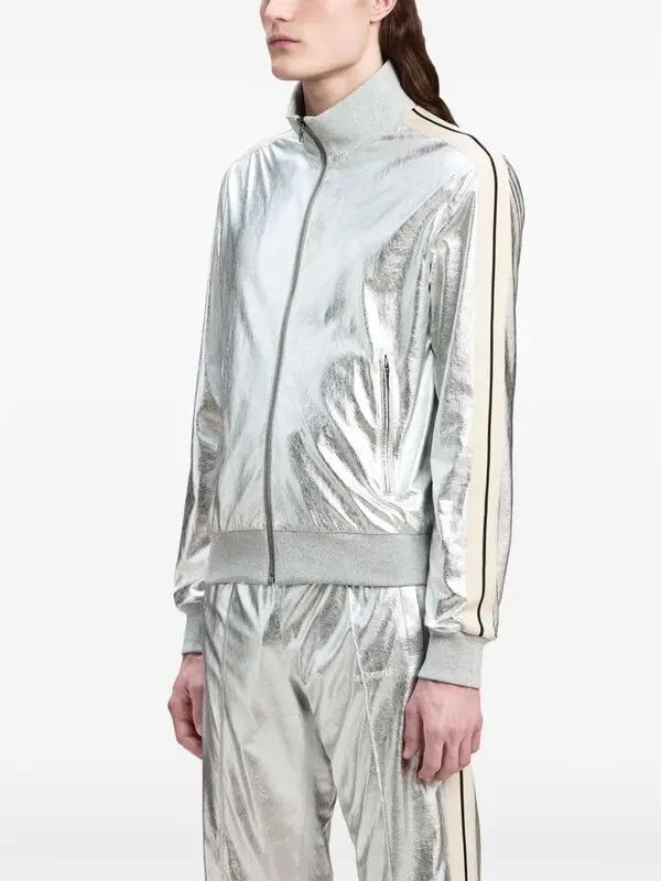 Palm Angels Metallic-finish Leather Jacket