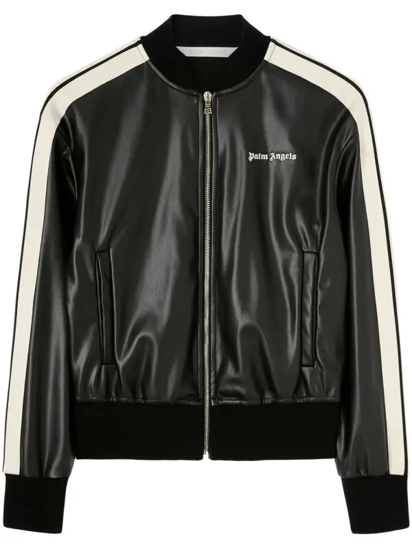 Palm Angels Logo-embroidered Bomber Jacket - Black