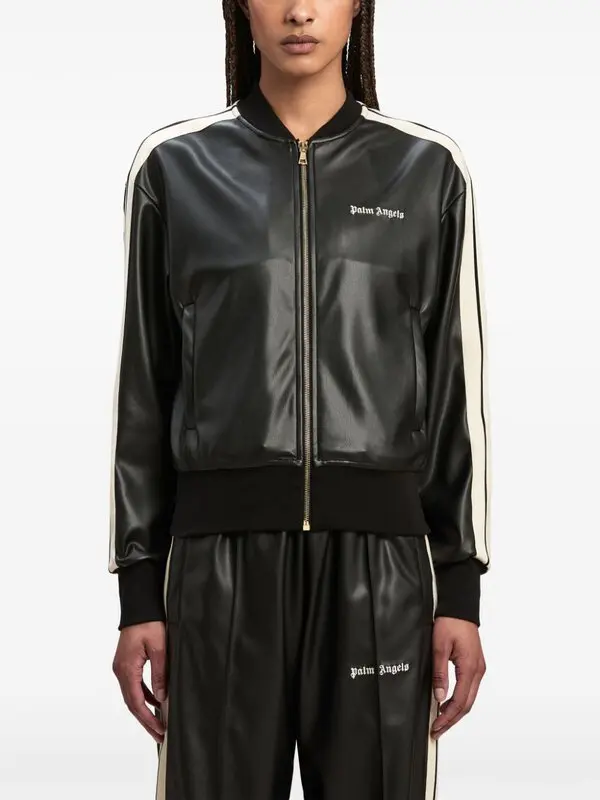 Palm Angels Logo-embroidered Bomber Jacket - Black
