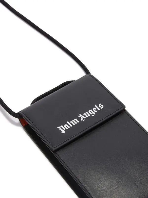 Palm Angels Logo-print Leather Phone Bag