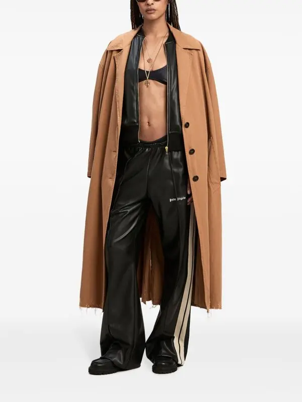 Palm Angels Logo-embroidered Wide-leg Track Pants - Black