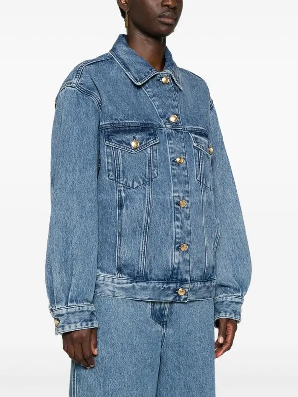 Palm Angels Embroidered-panel Denim Jacket