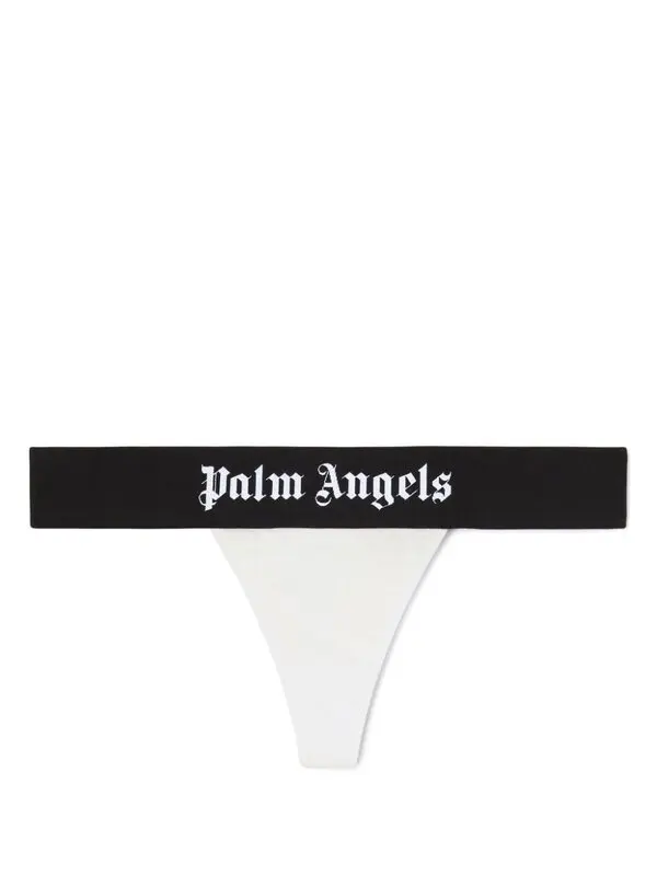 Palm Angels Logo-waistband Thong - White