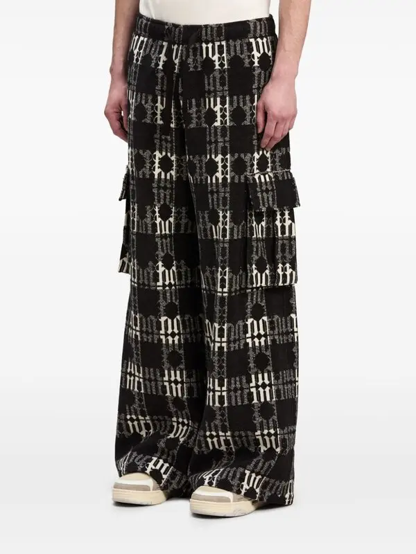 Palm Angels Monogram-jacquard Wide-leg Trousers