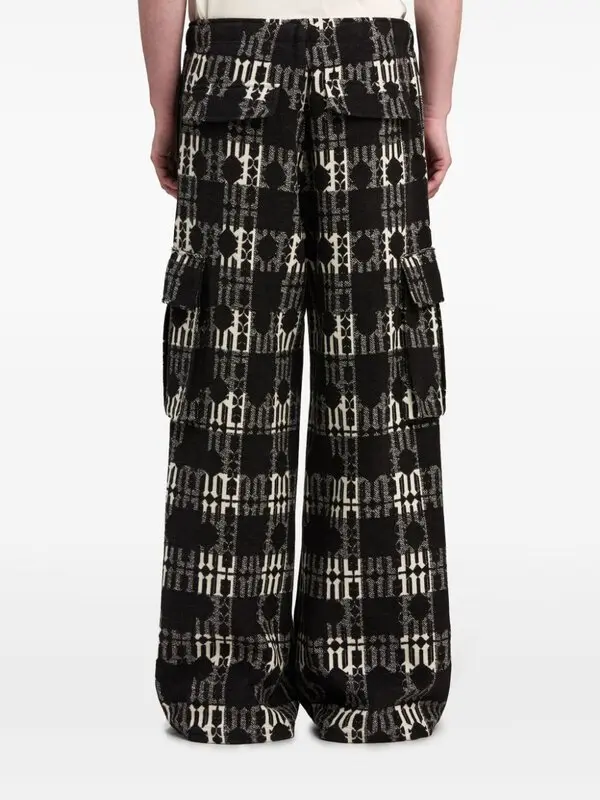 Palm Angels Monogram-jacquard Wide-leg Trousers
