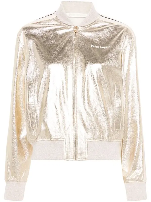 Palm Angels Leather Bomber Jacket