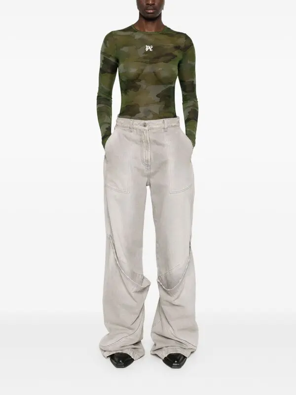 Palm Angels Embroidery-logo Camouflage Bodysuit