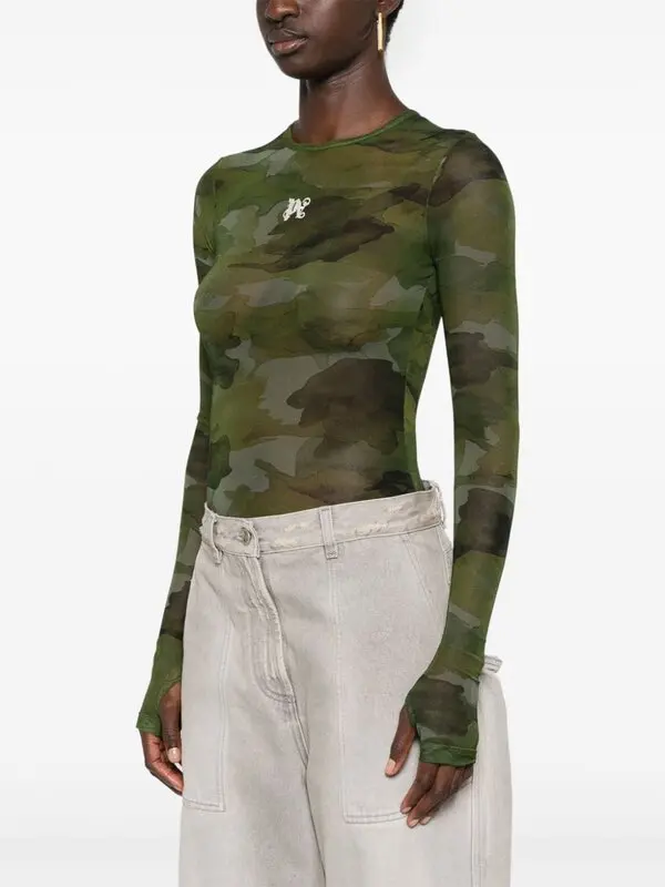 Palm Angels Embroidery-logo Camouflage Bodysuit