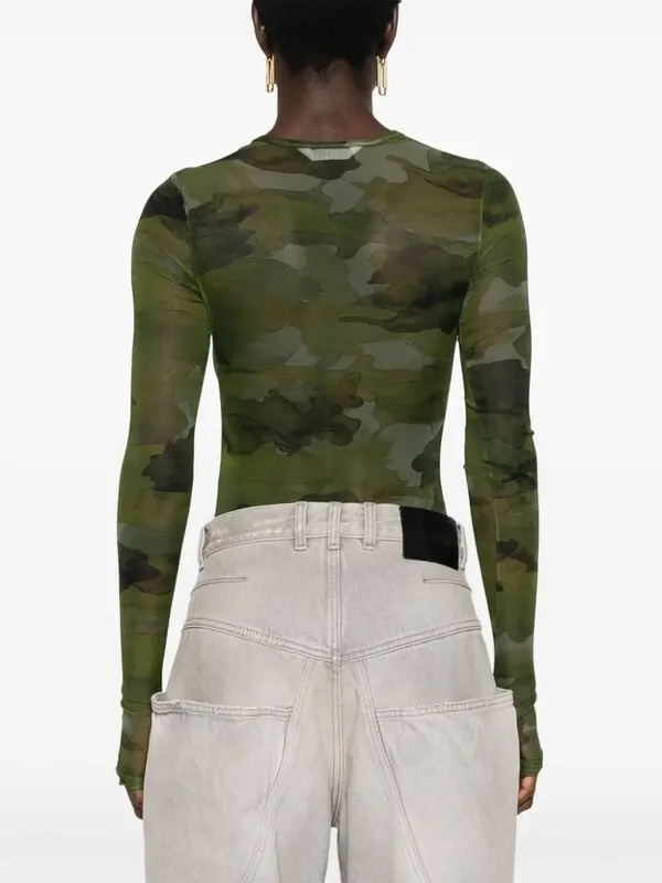 Palm Angels Embroidery-logo Camouflage Bodysuit