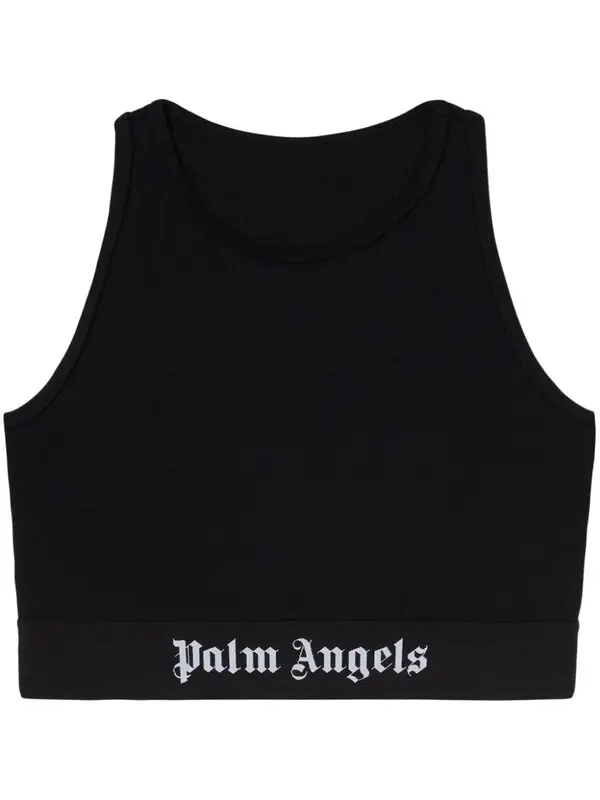 Palm Angels Logo-underband Crew-neck Bra