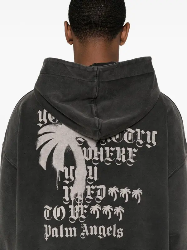 Palm Angels Monogram-print Cotton Hoodie
