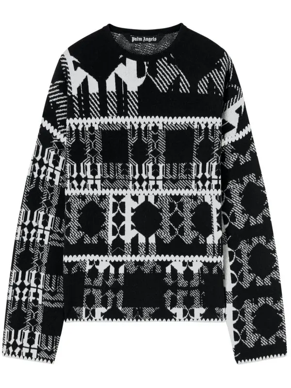Palm Angels Intarsia-knit Monogram Jumper