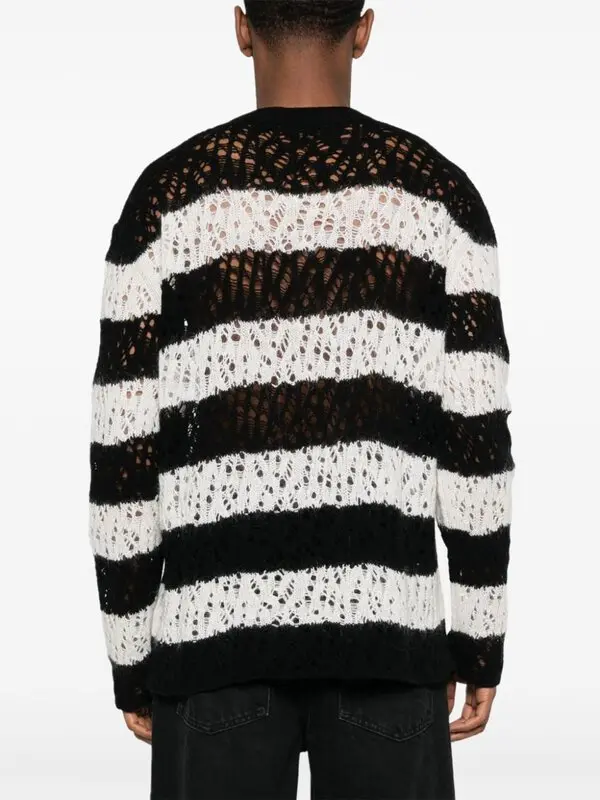Palm Angels Logo-embroidered Open-knit Jumper