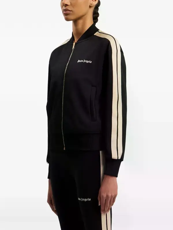 Palm Angels Logo-print Track Bomber Jacket - Black