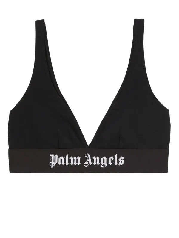 Palm Angels Logo-band Triangle Bra - Black
