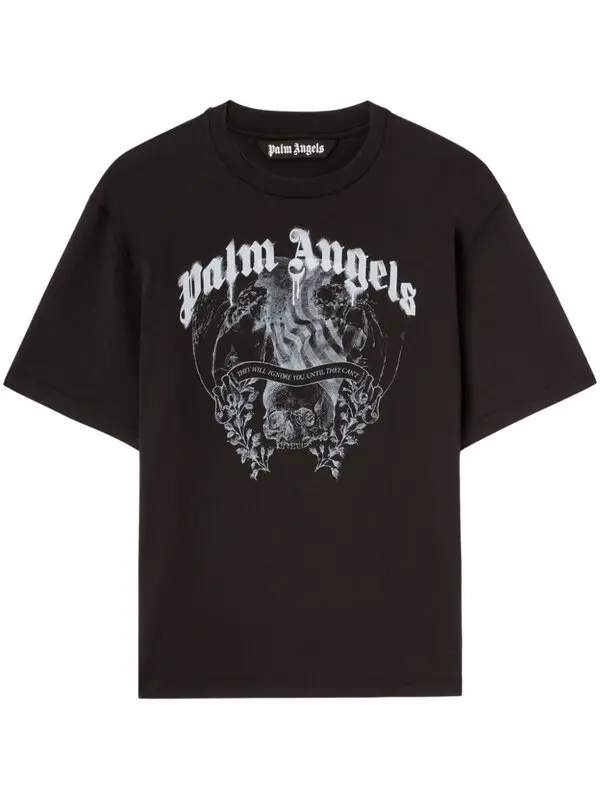Palm Angels Statement Pencil Cotton T-shirt - Black