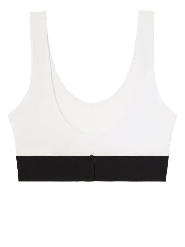 Palm Angels Logo-underband Two-tone Bra - White