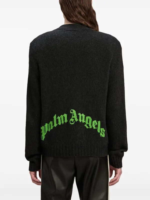 Palm Angels Logo-intarsia Cardigan