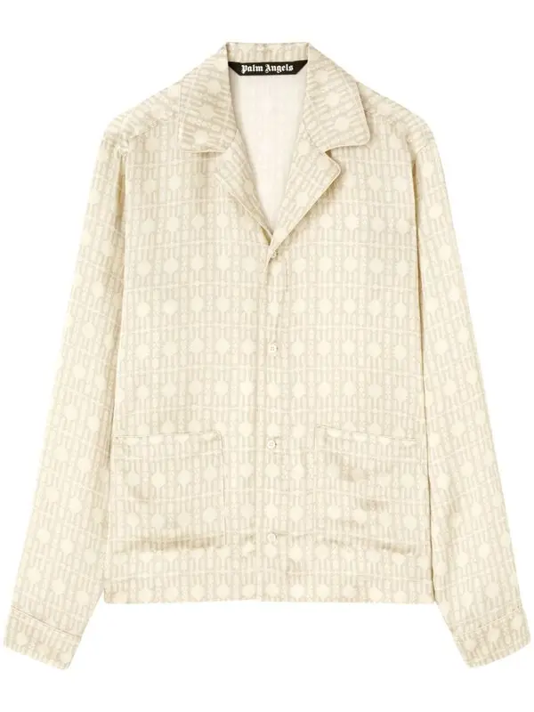 Palm Angels Monogram-pattern Cotton Shirt