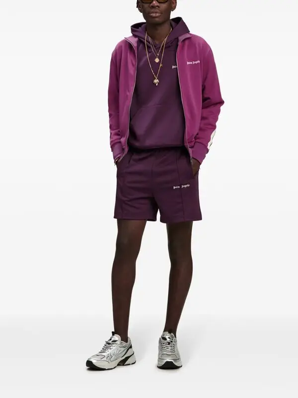 Palm Angels Logo-embroidered Stripe-detail Shorts