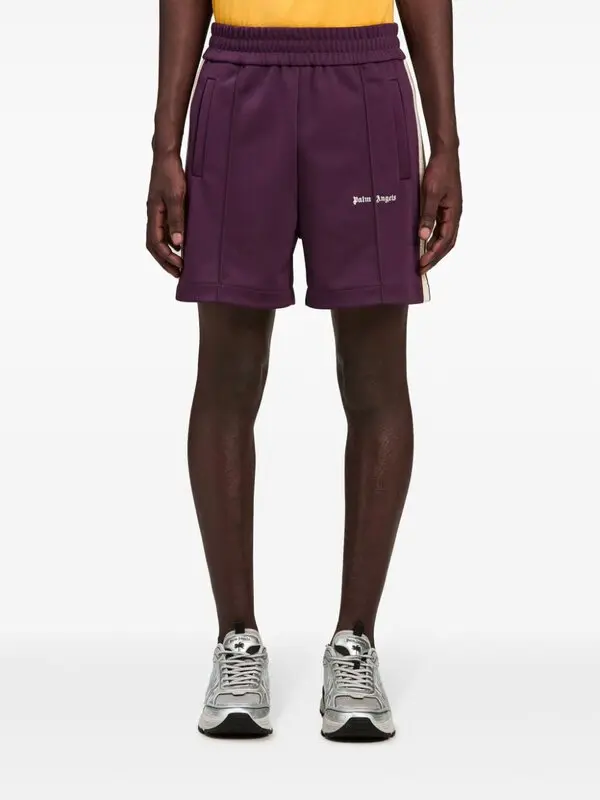 Palm Angels Logo-embroidered Stripe-detail Shorts