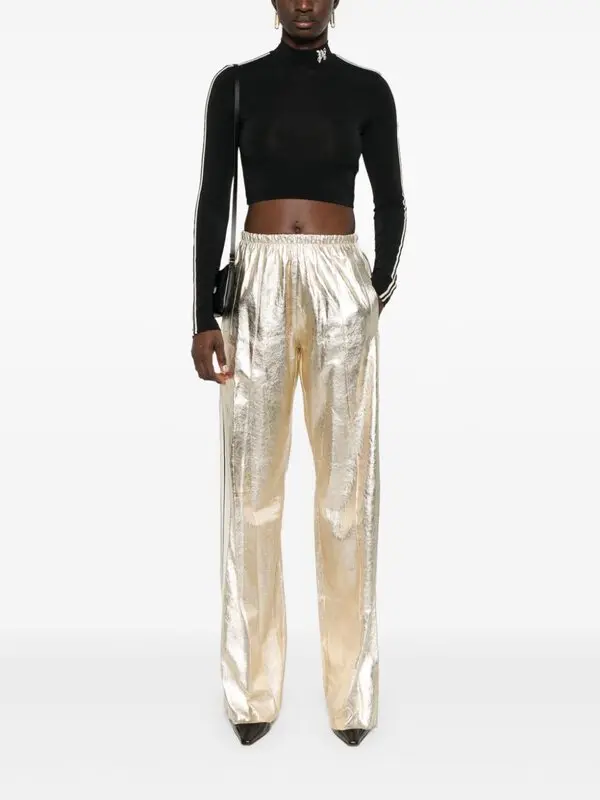 Palm Angels Side-stripe Leather Track Pants