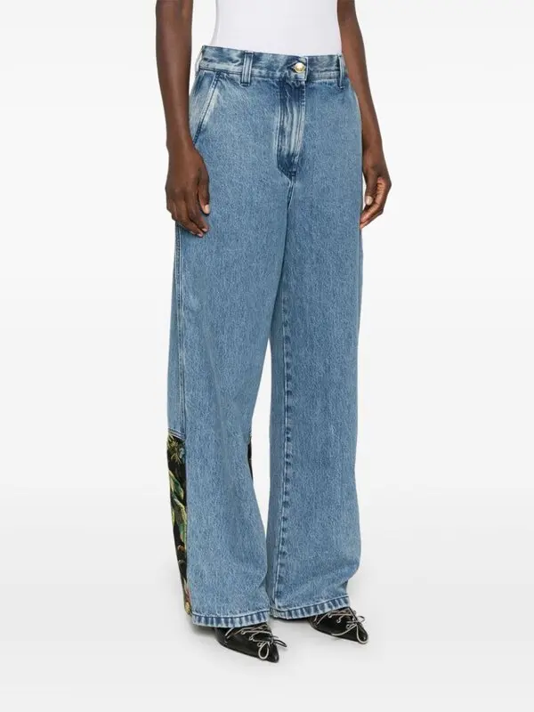 Palm Angels Embroidery-panel Baggy Jeans