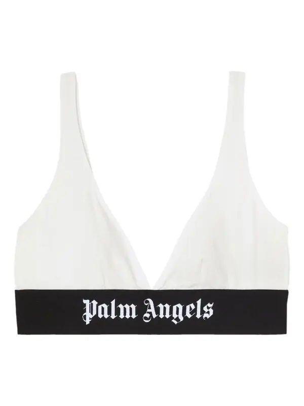Palm Angels Logo-underband Triangle-cup Bra - White