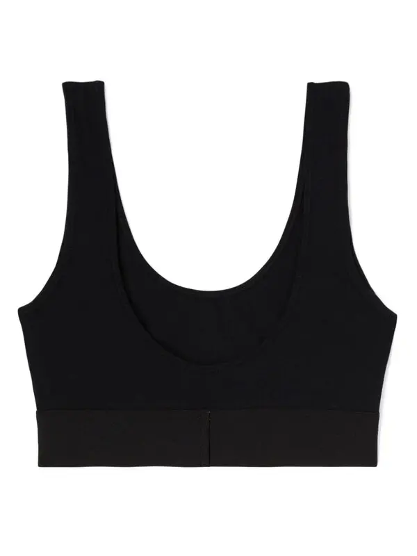 Palm Angels Logo-underband Scoop-neck Bra - Black